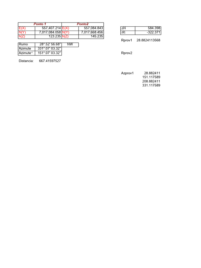 Ponto 1 Ponto2 E X E X N Y N Y H Z H Z Pdf