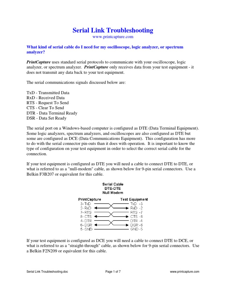 Serial Link Troubleshooting Guide | PDF