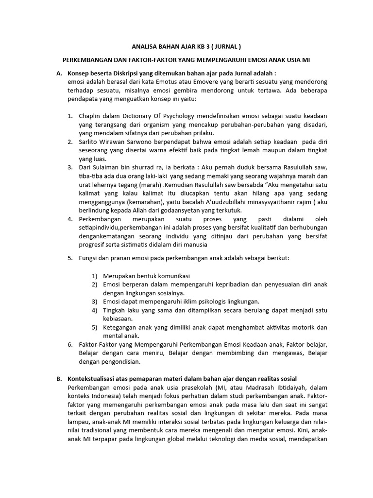 Analisa Bahan Ajar KB 3 - Modul 2 | PDF