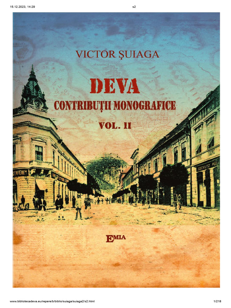 Victor Suiaga "Deva - Contribuții Monografice VOL 2" | PDF