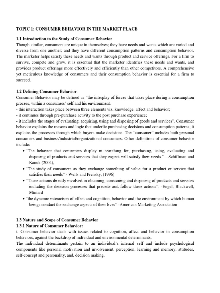 Buyer and Consumer Behaviour LSC234 Notes | PDF | Marketing | Consumer ...