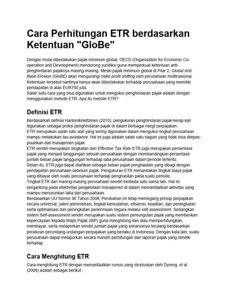 Panduan ETR untuk Perusahaan Besar | PDF