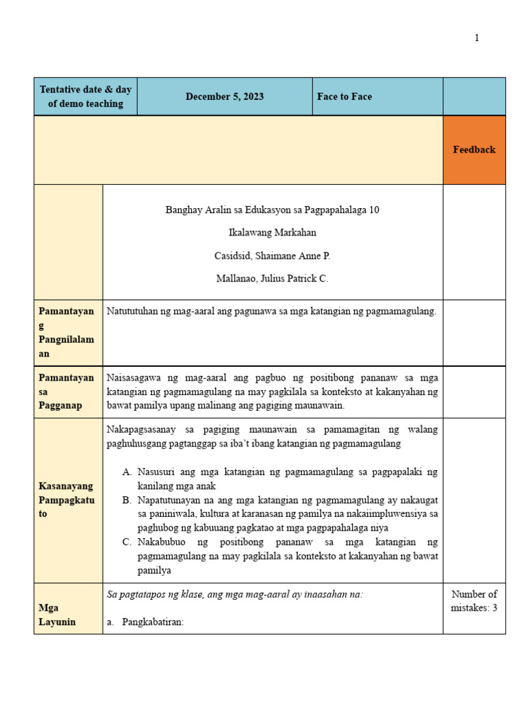 3r 3 Casidsid-Mallanao Lesson-Plan | PDF