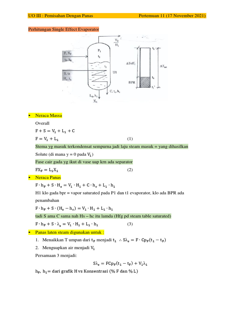 5.11 Contoh Perhitungan Single Effect | PDF