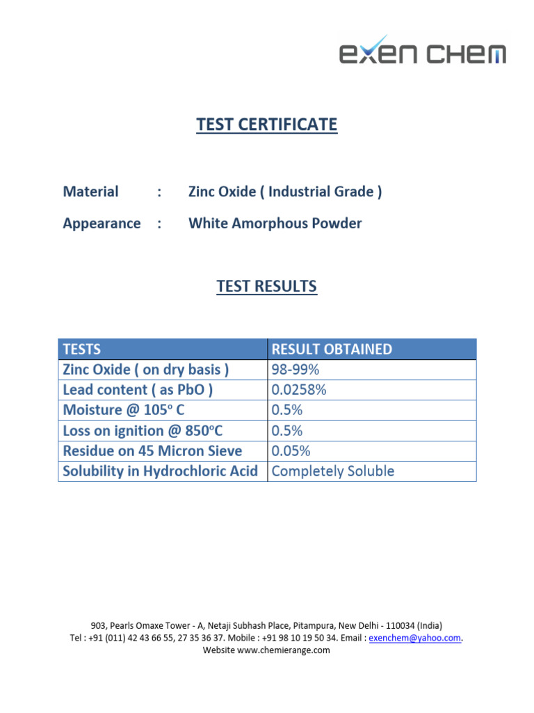 Zinc Oxide Powder | PDF