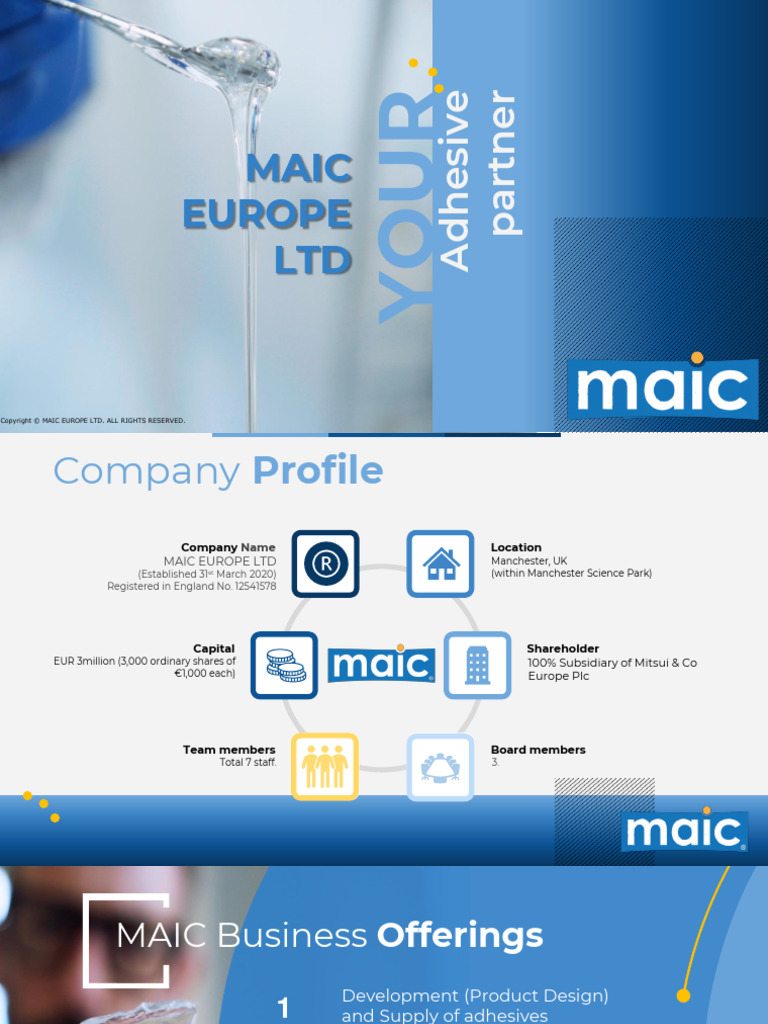 Maic Introductory Presentation | PDF | Adhesive | Chemical Substances