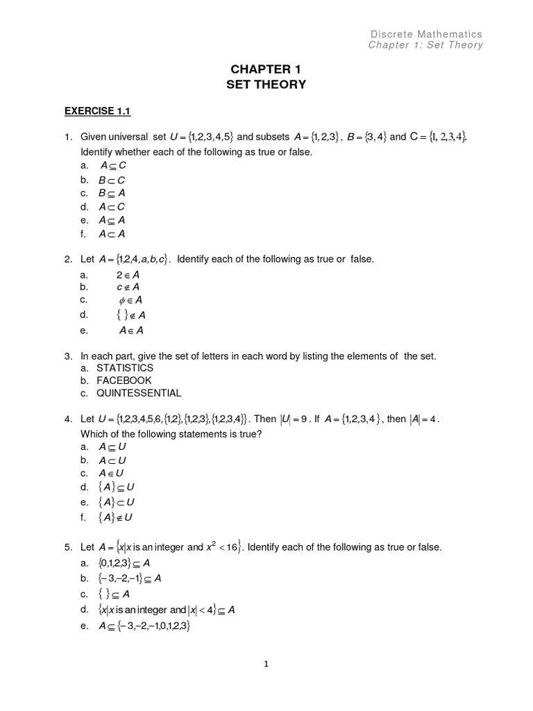 MAT210 Exercise CHAPTER 1 | PDF | Mathematics | Integer