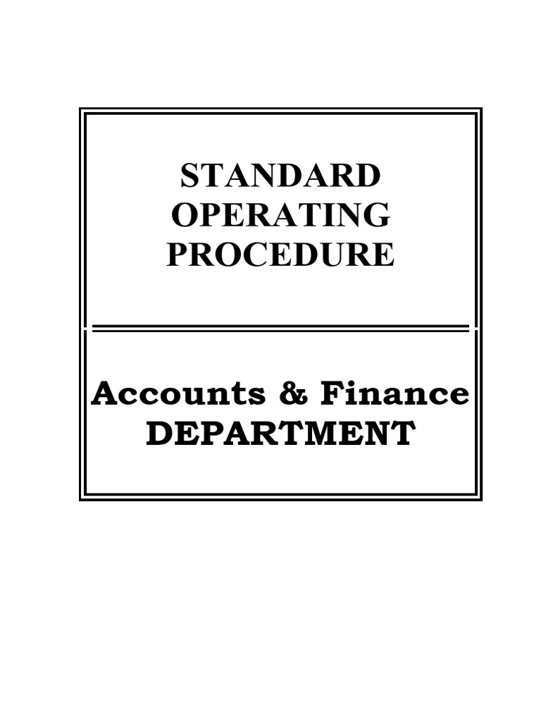 Finance Department Accounts Payable SOP | PDF | Business | Finance ...