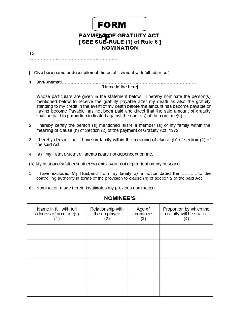 Gratuity Nomination Form Template | PDF | Justice | Crime & Violence