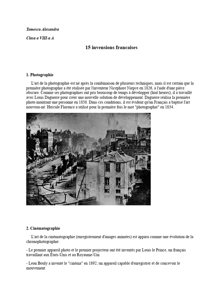 Inventions Françaises Célèbres | PDF | Cinématographie | Aspirine