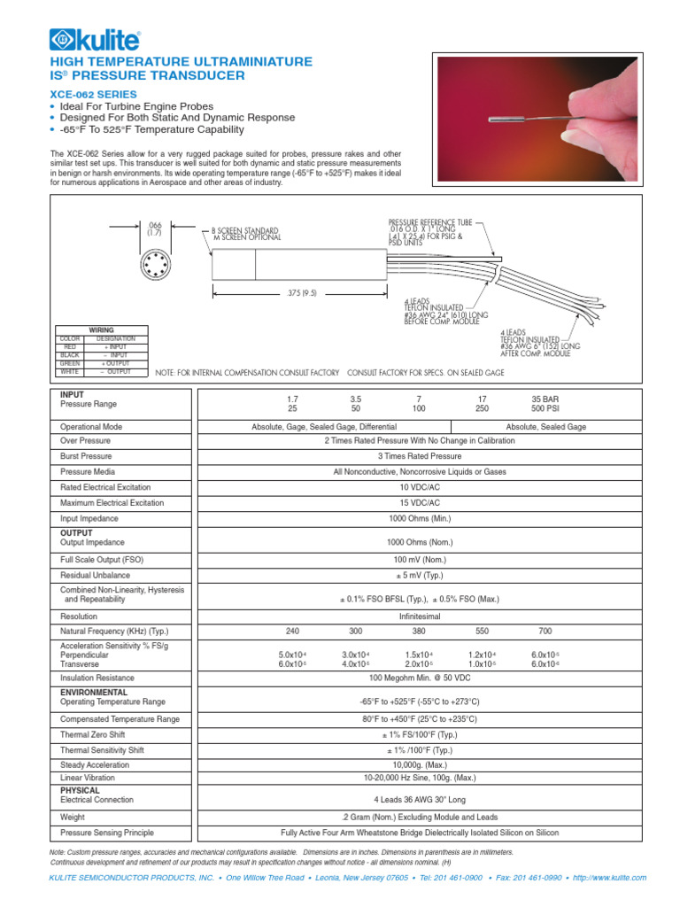 Xce 062 | PDF | Pressure | Electrical Resistance And Conductance