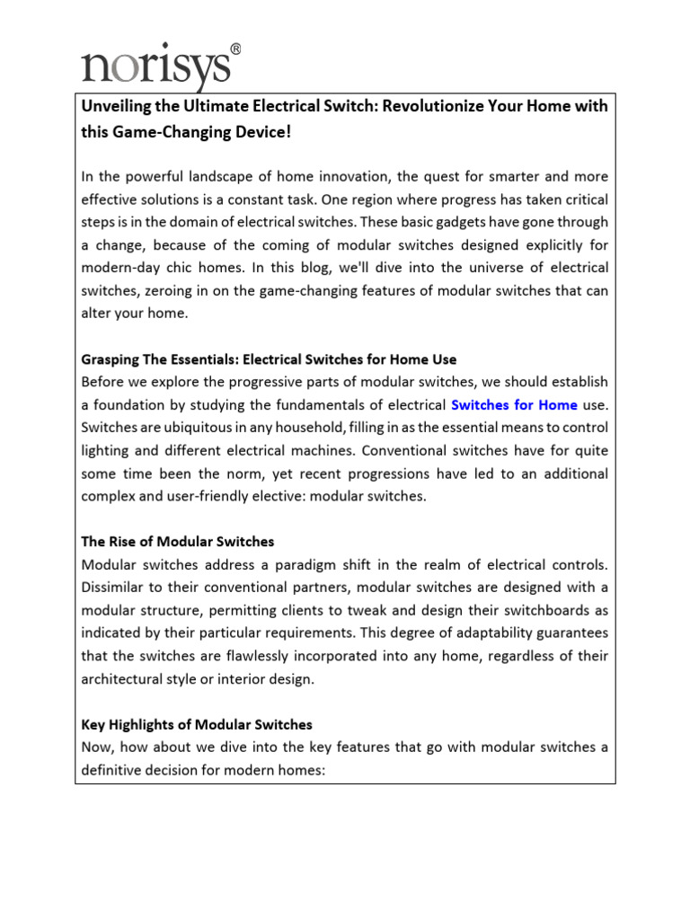 Unveiling The Ultimate Electrical Switch: Revolutionize Your Home With ... Unveiling The Ultimate Electrical Switch: Revolutionize Your Home With ...