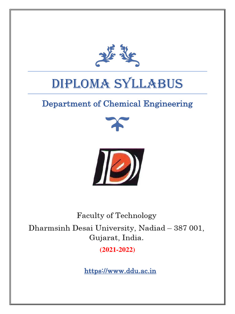 Diploma Syllabus ChemE2022 1 | PDF