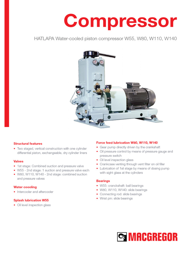 Compressor: HATLAPA Water-Cooled Piston Compressor W55, W80, W110, W140 ...