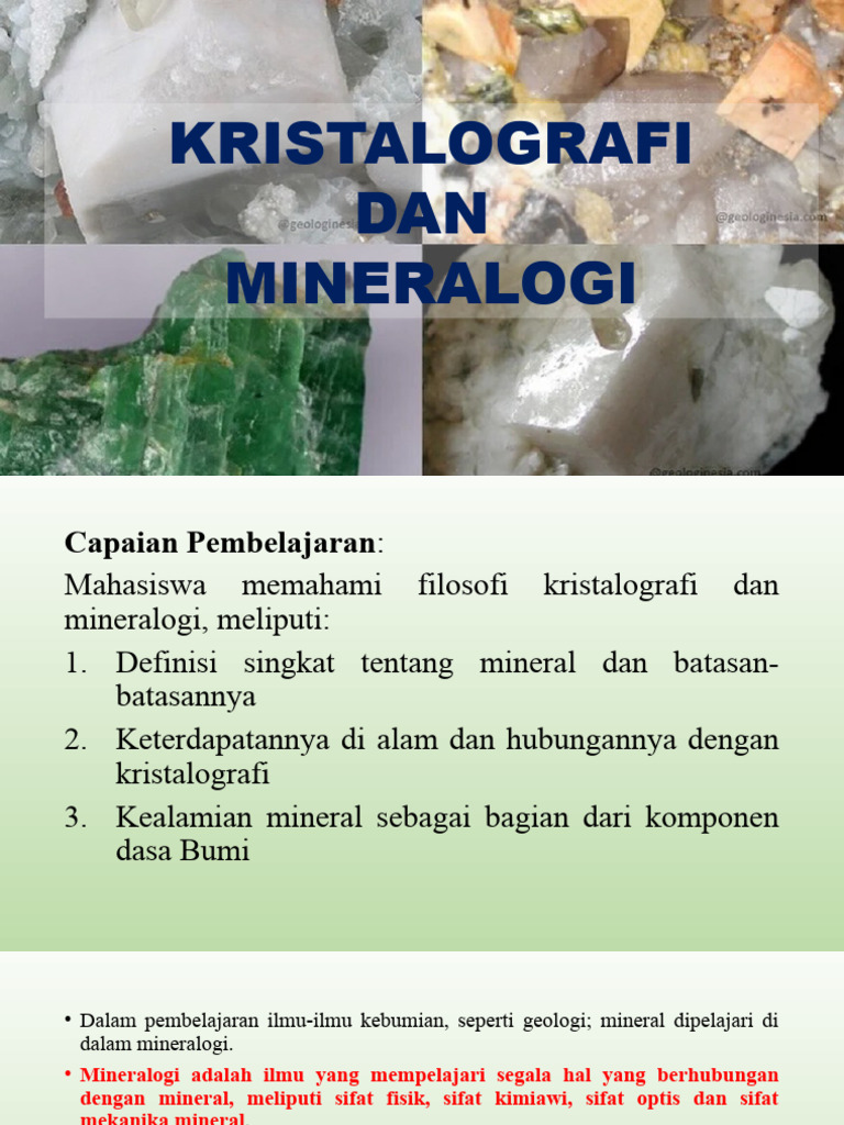 Pengantar Kristal at Mineralogi | PDF