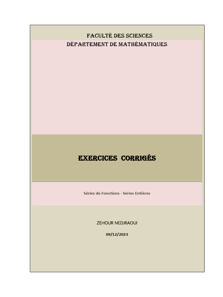 Exercices corrigés polycope (1) | PDF