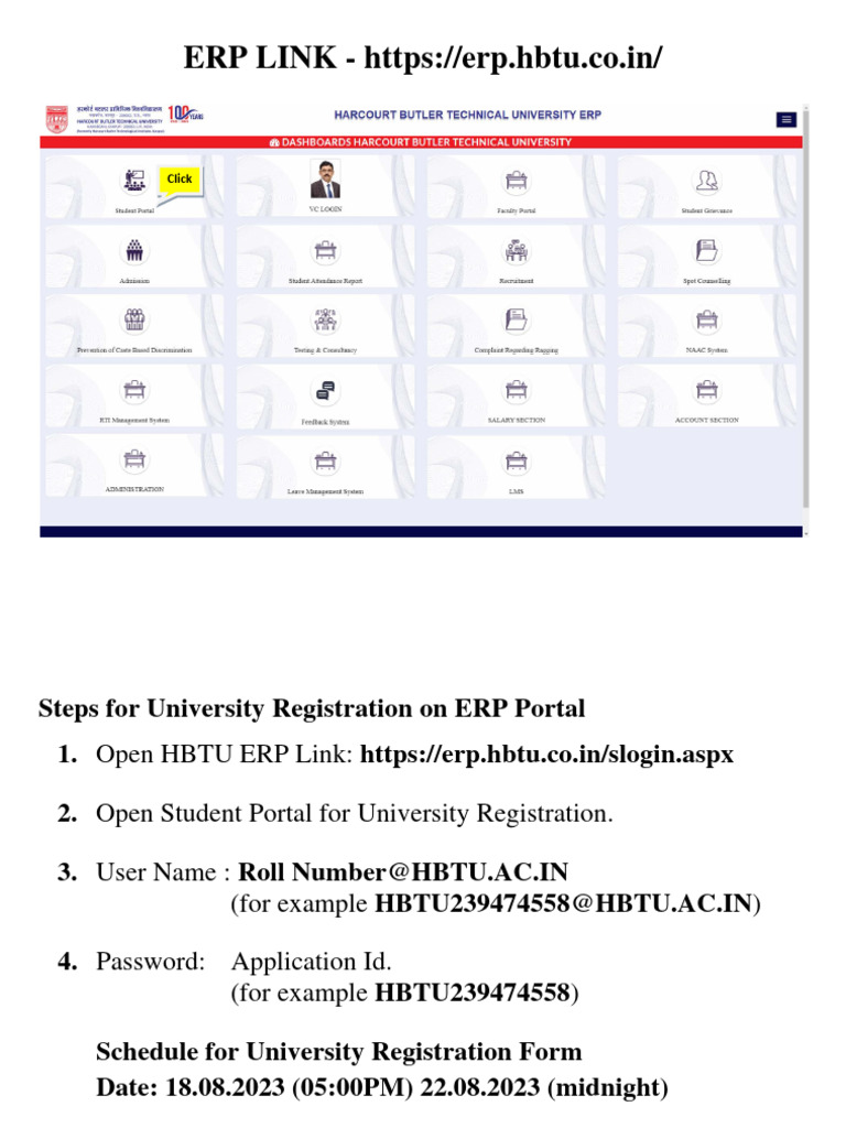 Registration Steps On Erp For Mba | PDF