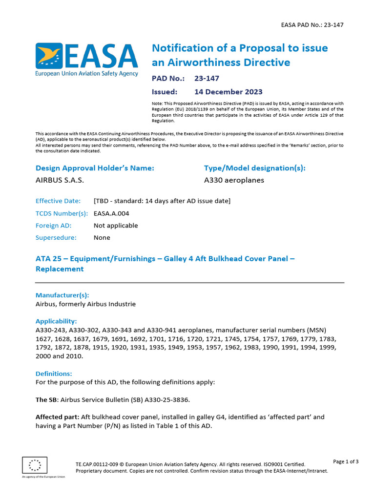 Easa Pad 23-147 1 | PDF