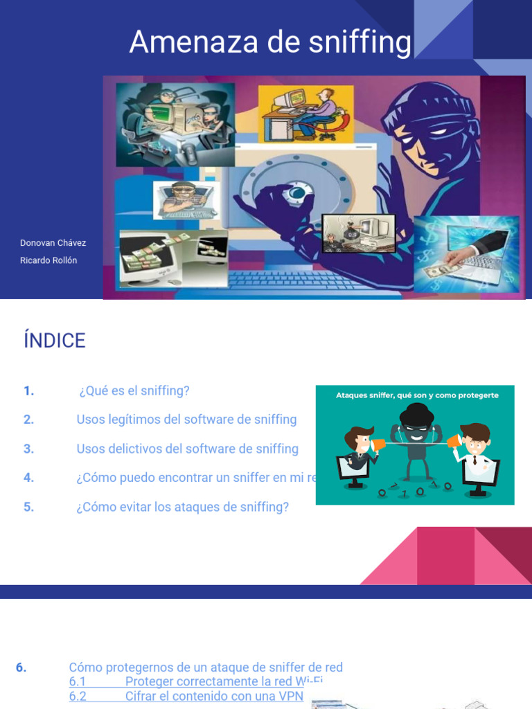 Presentación Sniffing | PDF | Cibercrimen | Tecnología de seguridad