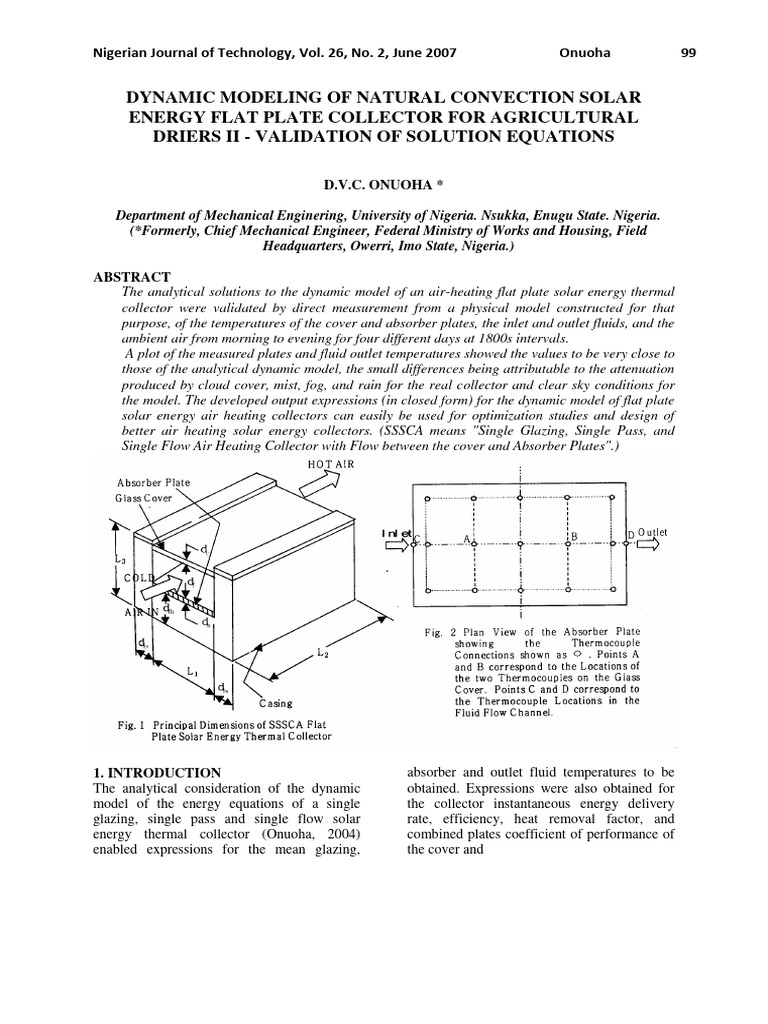 Dynamic Modeling of Natural Convection Solar | PDF