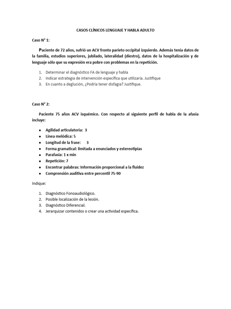 Casos Clã - Nicos 5 | PDF | Afasia | Enfermedades y trastornos