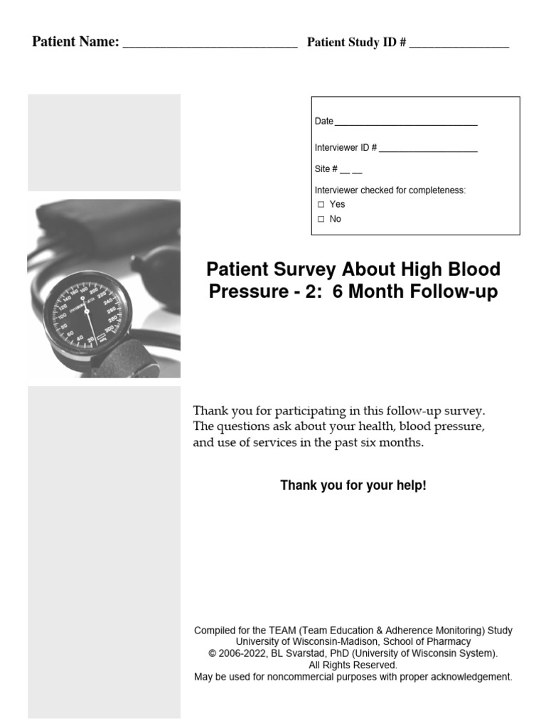 Patient Hypertension Survey 2 - Web2022 | PDF