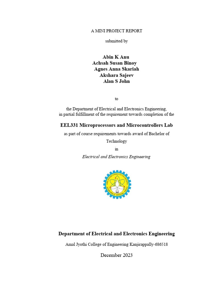 A Mini Project Report | PDF