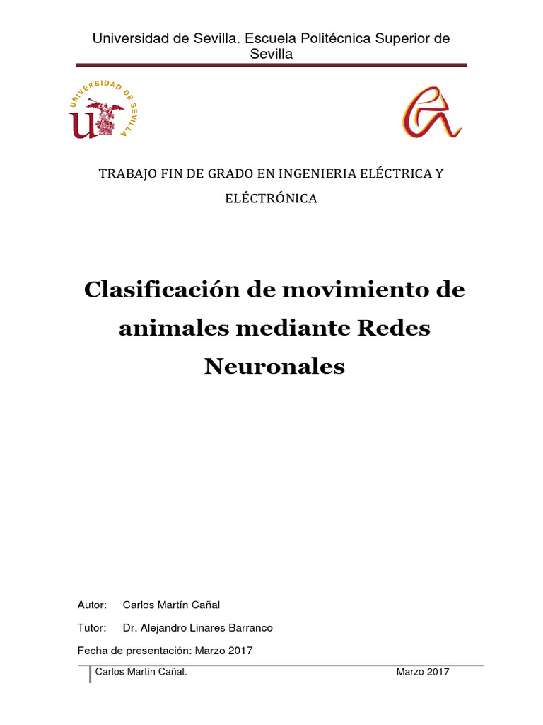 Clasificación de Movimiento de Animales Mediante Redes Neuronales | PDF ...