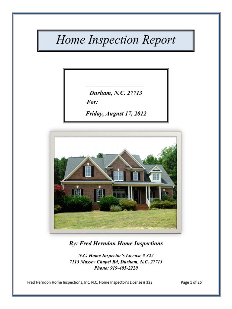 Sample Home Inspection Report | PDF | Basement | Building Insulation
