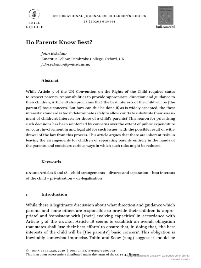 Do Parents Know Best | PDF