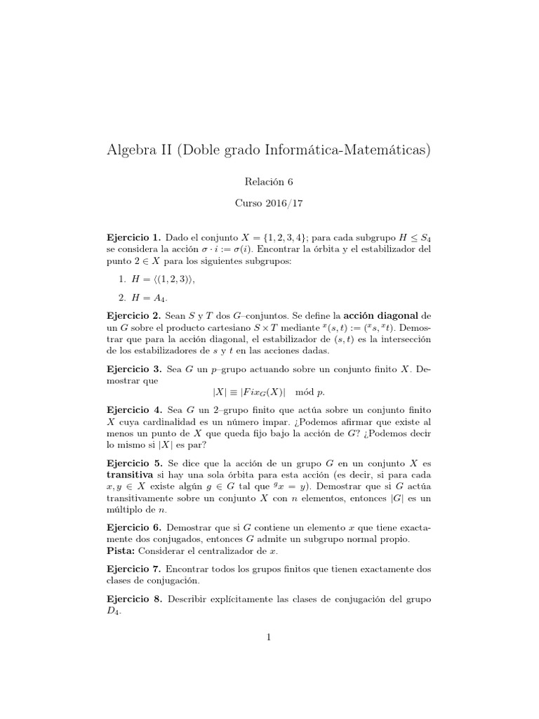 Relación 6 Algebra III | PDF
