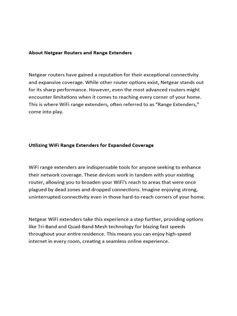 Troubleshooting Netgear Extender Connectivity Issues | PDF | Wi Fi ... Troubleshooting Netgear Extender Connectivity Issues | PDF | Wi Fi ...