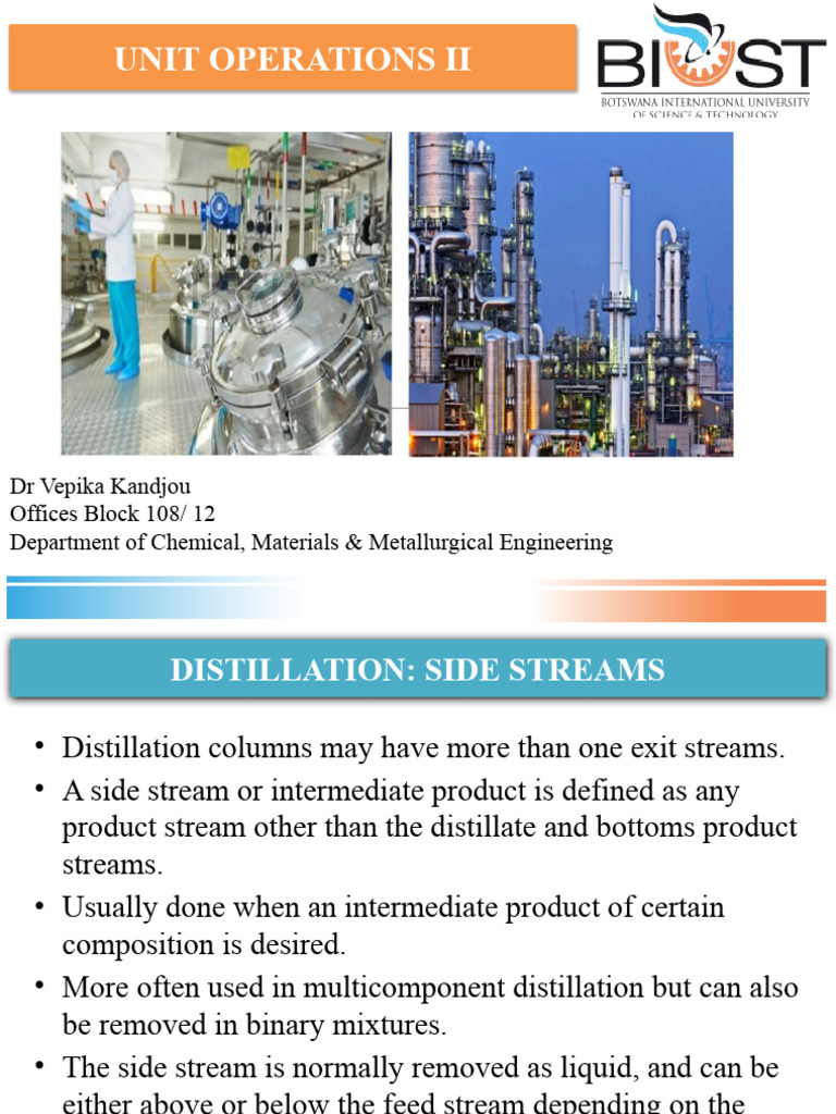 CHEE 310 Distillation 2020 Side Stream | PDF