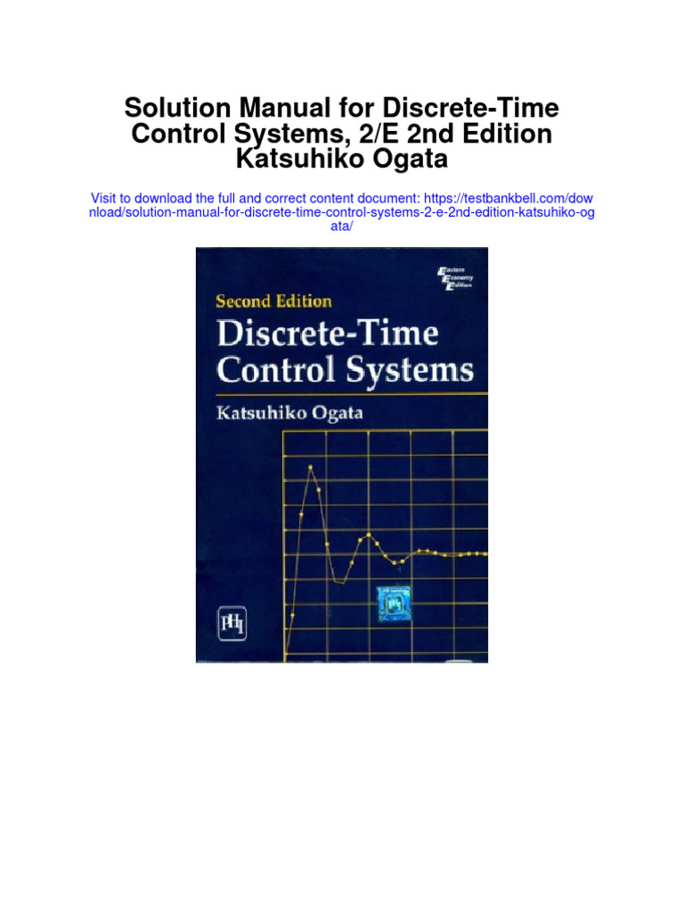 Solution Manual For Discrete Time Control Systems 2 E 2nd Edition Katsuhiko Ogata Pdf