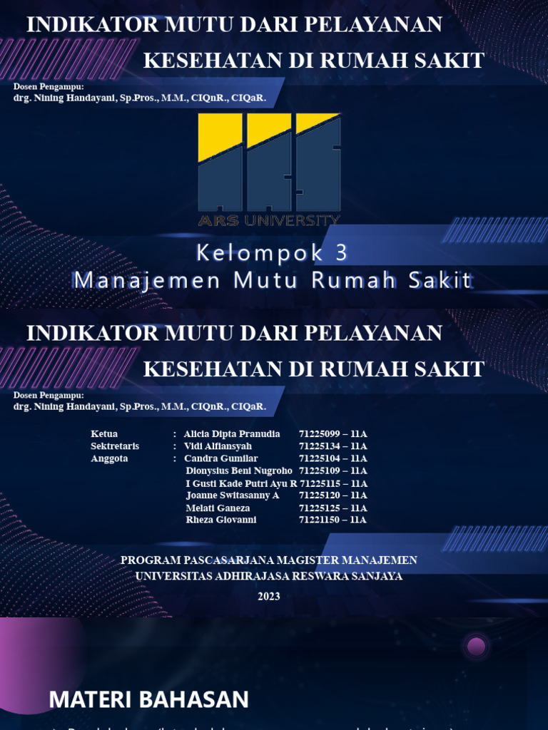 11a-Kelompok Iii - PPT Indikator Mutu Pelayanan Kesehatan | PDF
