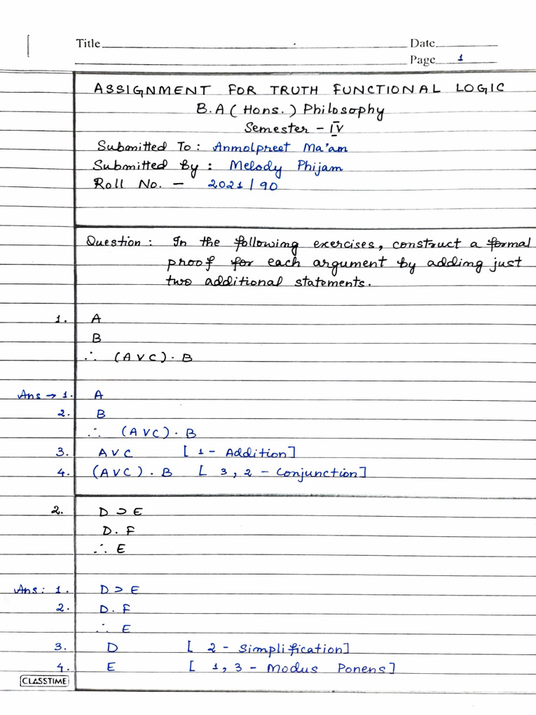 Logic Assignment 2023 | PDF