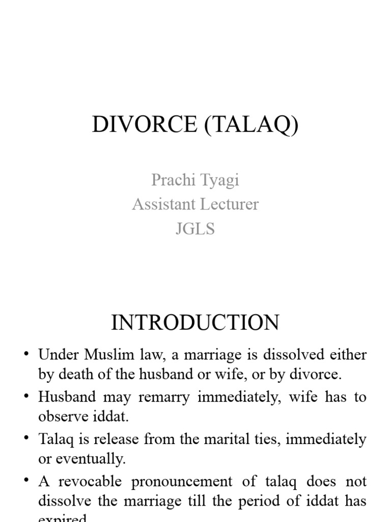 Divorce (Talaq) | PDF | Law