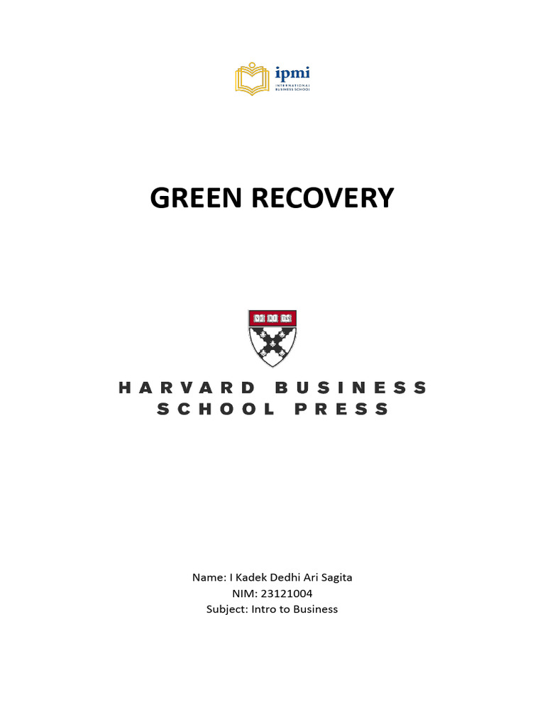 GREEN RECOVERY | PDF | Efficient Energy Use | Sustainability