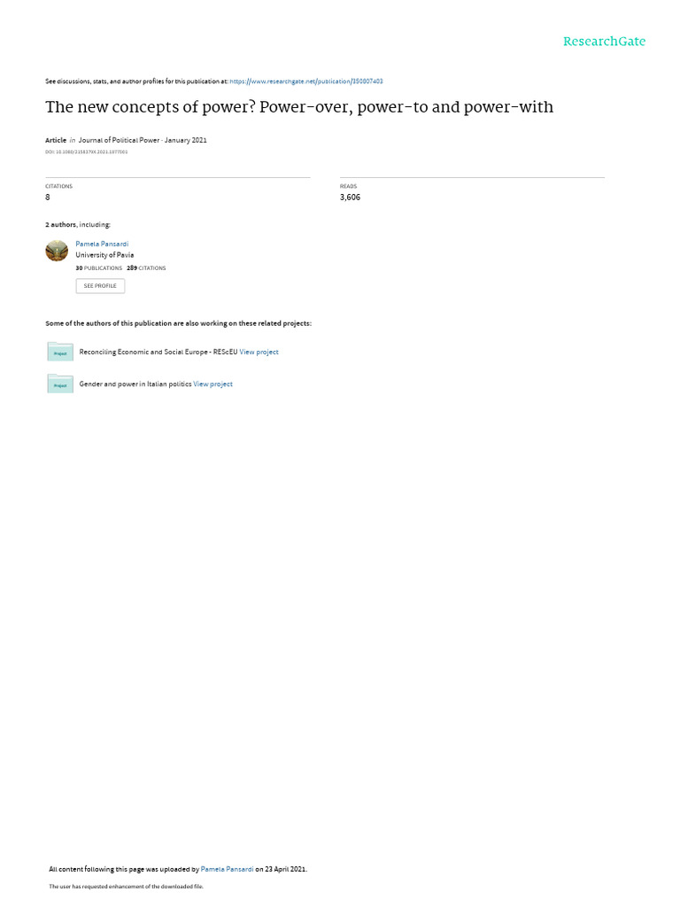 1 The New Concepts of Power | PDF | Empowerment | Power (Social And ...