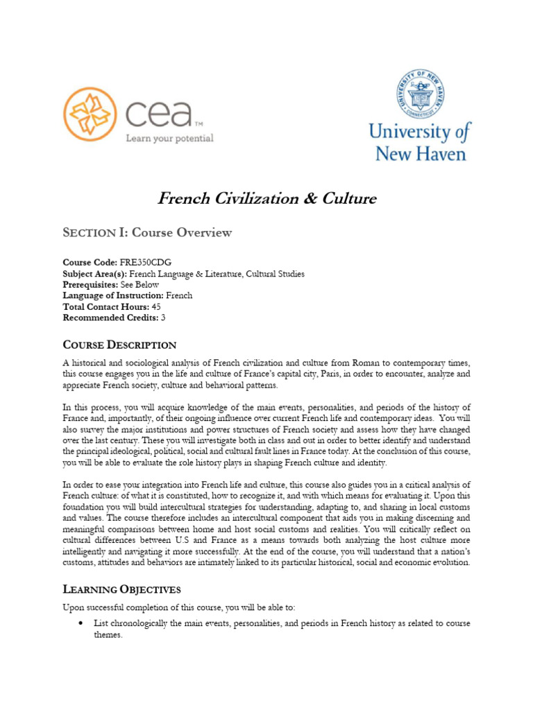 French Civilization & Culture | PDF | Methodology | Critical Thinking