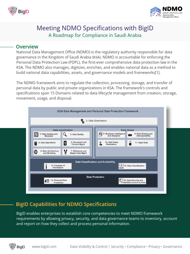 National Data Management Office (NDMO) of Saudi Arabia - BigID ...