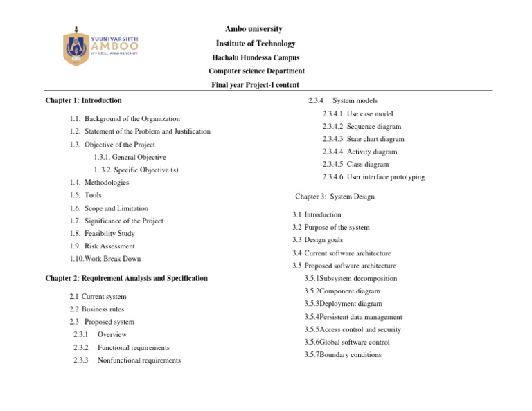 Ambo University Final Year Project Guide | PDF | System | Software Prototyping
