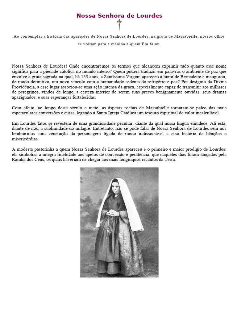 Nossa Senhora De Lourdes Arautos Do Evangelho Download Grátis Pdf