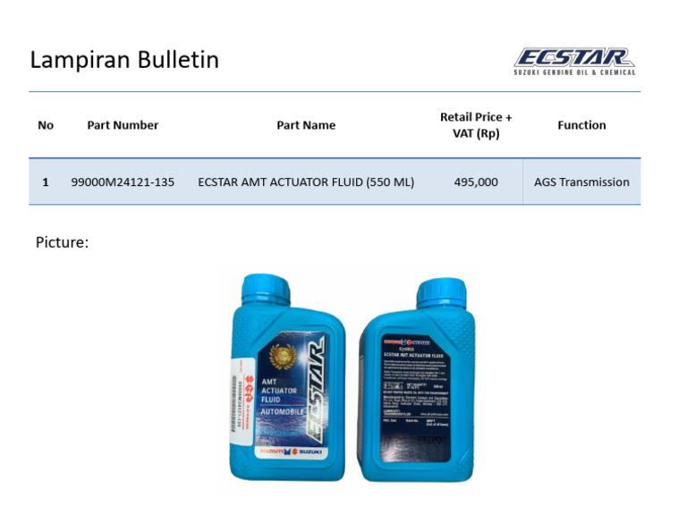 Lampiran Bulletin AMT Actuator Fluid | PDF