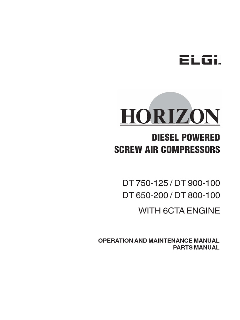 Maintenance & Parts Manual - DT-750 (ELGI) | PDF | Valve | Legal Liability