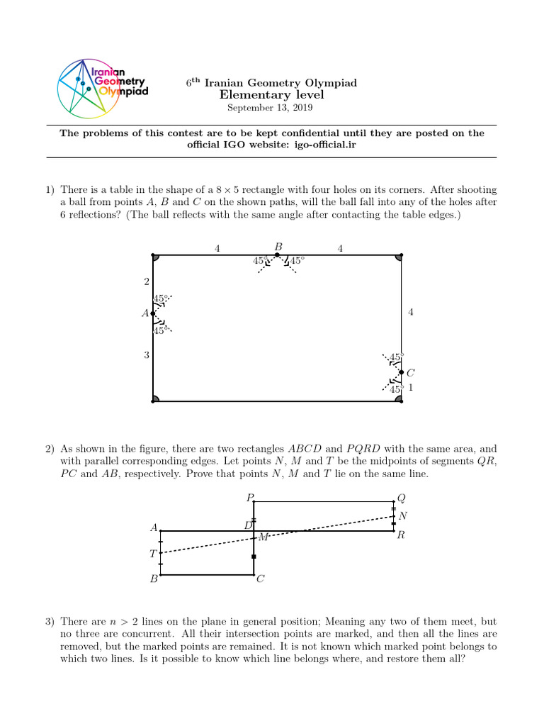 Elementary 1 | PDF | Rectangle | Convex Geometry