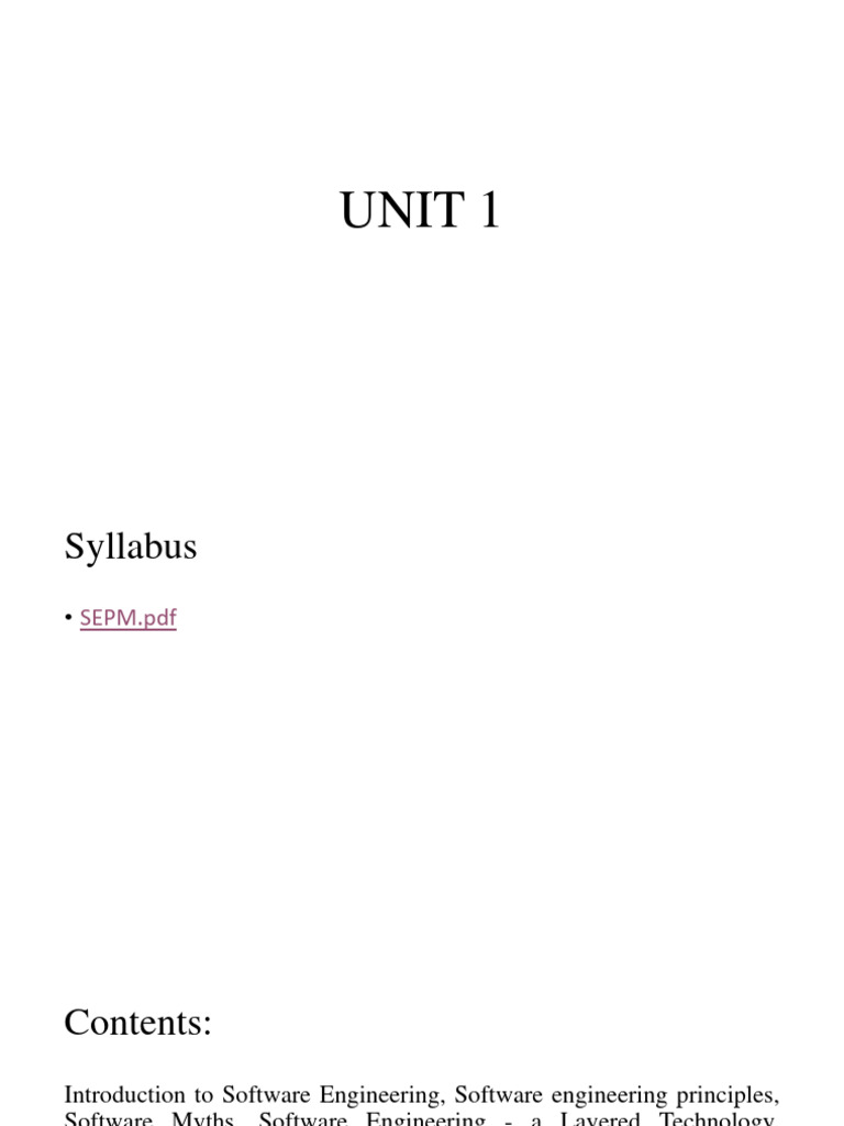 Unit 1 | PDF | Software Development Process | Component Based Software ...
