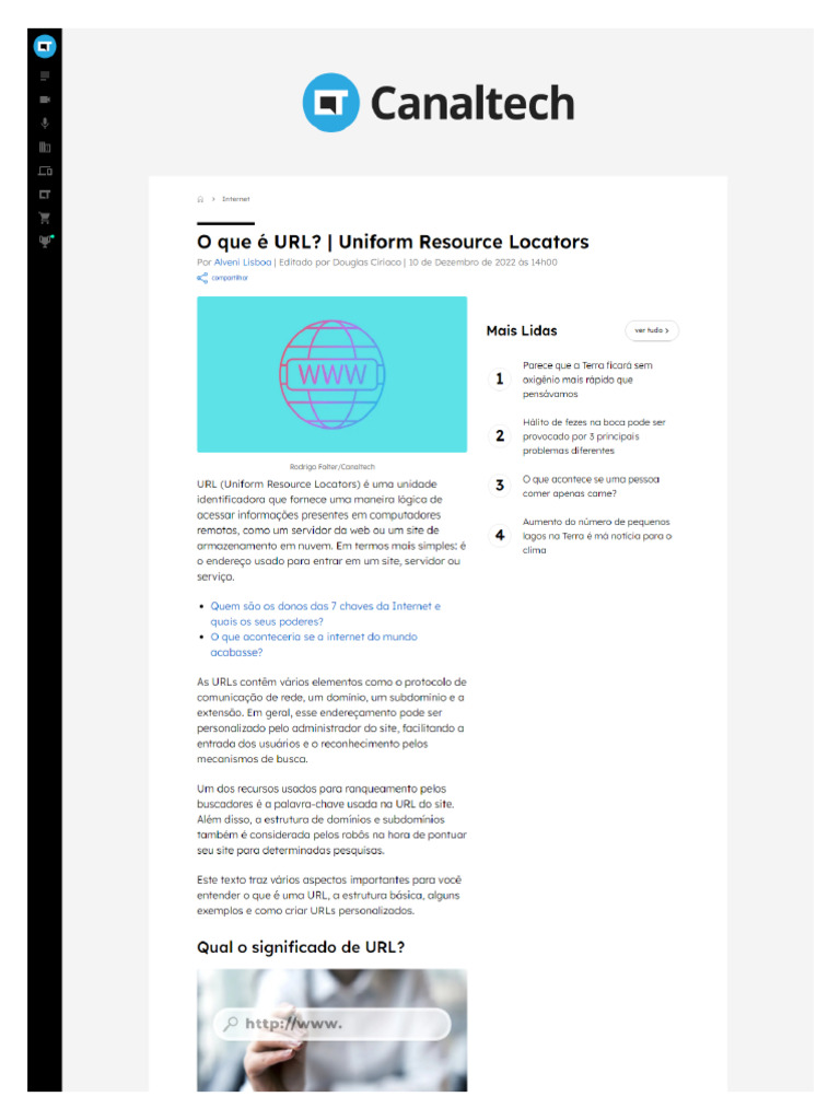 O Que É URL - Uniform Resource Locators | PDF O Que É URL - Uniform Resource Locators | PDF