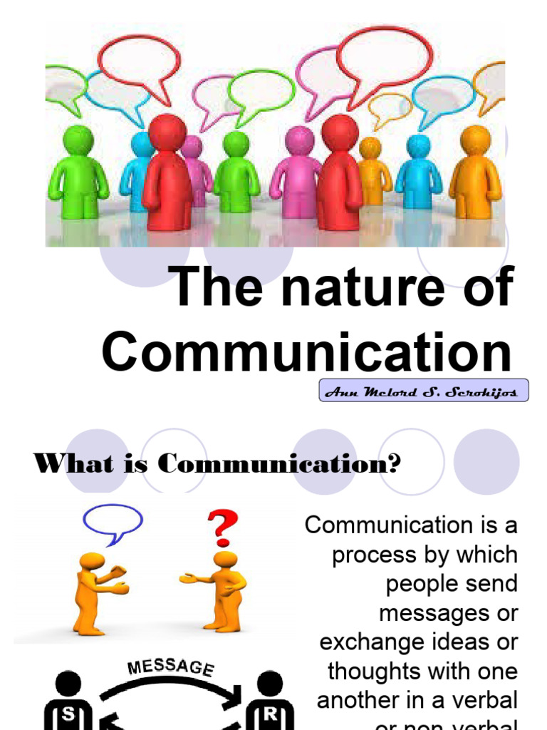 Nature and Dynamics of Communication | PDF | Communication | Schema ...