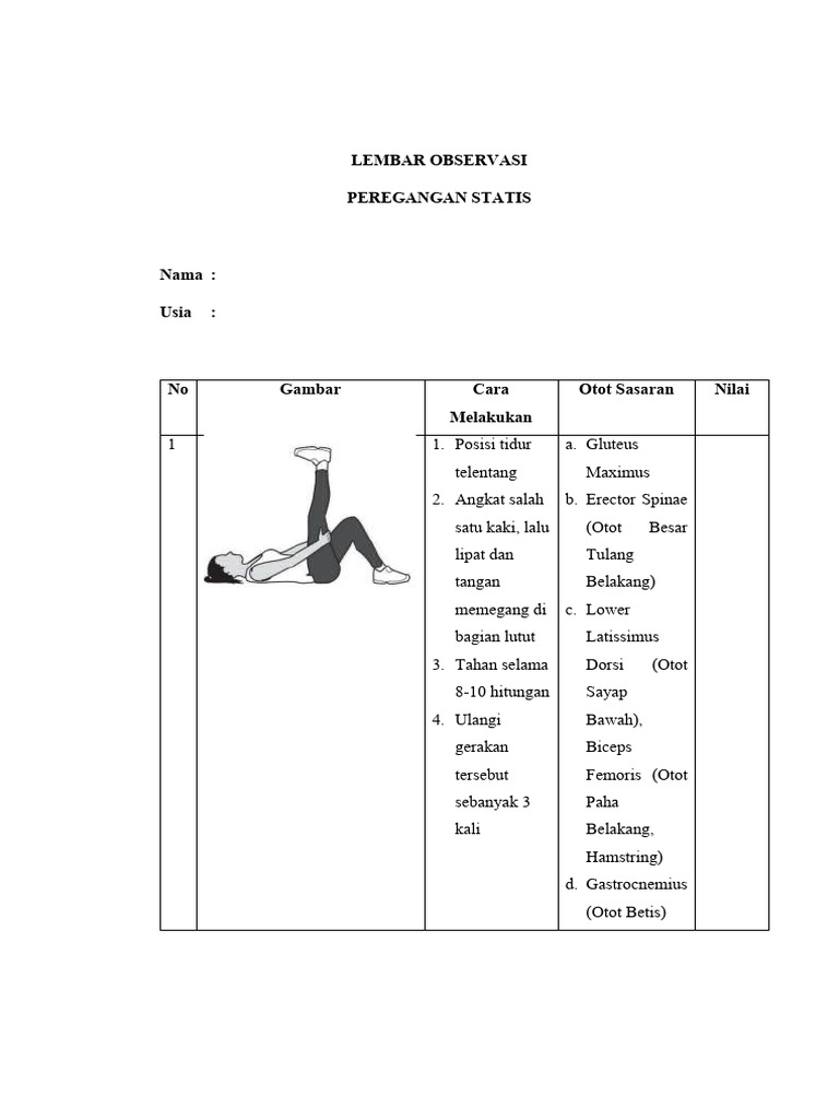 Lembar Observasi Stretching | PDF